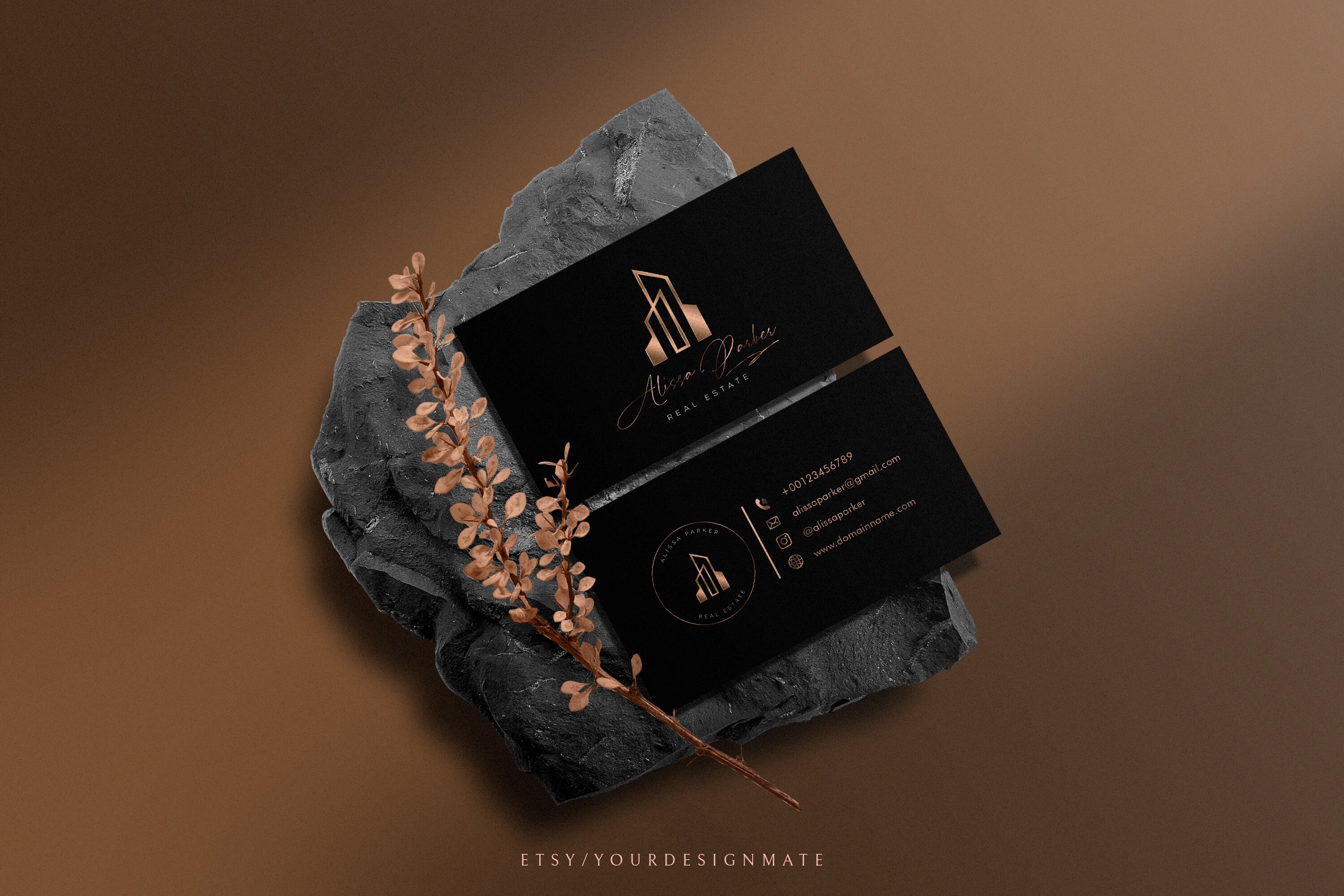 Premade Real Estate Logo, Realtor Logo, Rose Gold Real Estate Logo ...
