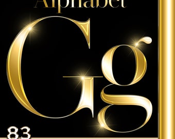 Gold Chrome Alphabet Clipart, Gold Alphabet PNG, Metallic Letters ...