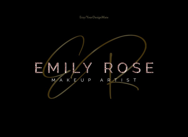 Makeup Logo Lash Logo Beauty Logo Rose Gold Logo Gold Rose - Etsy