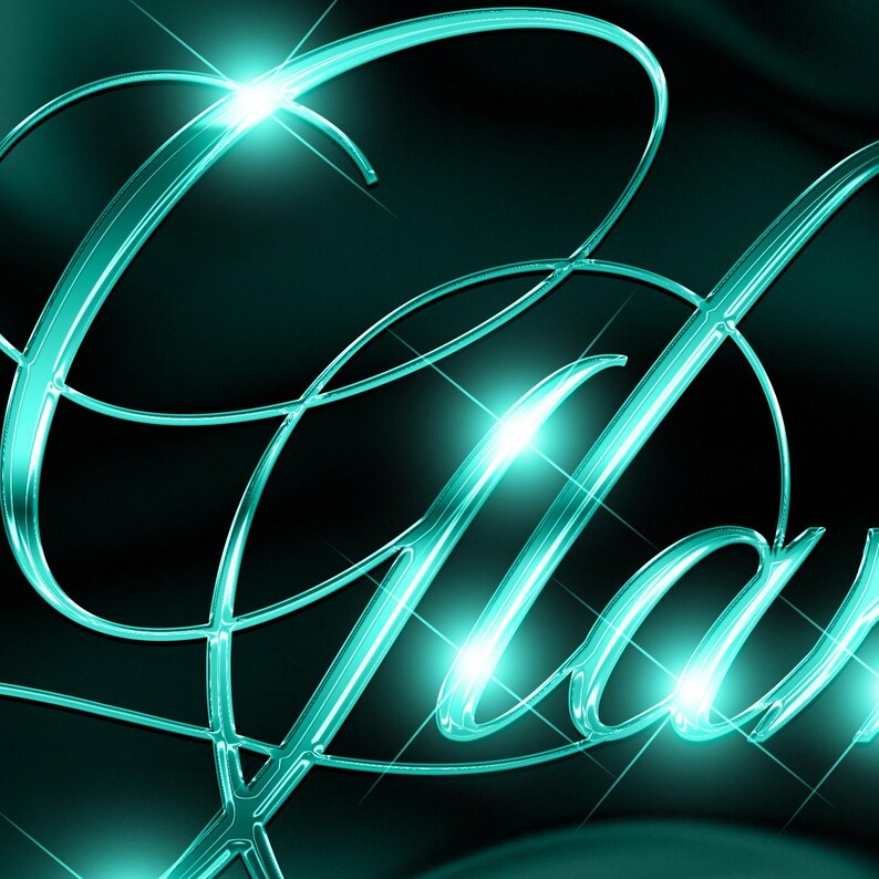 Turquoise Chrome Alphabet PNG, Script Letters, Metallic Foil Clipart ...