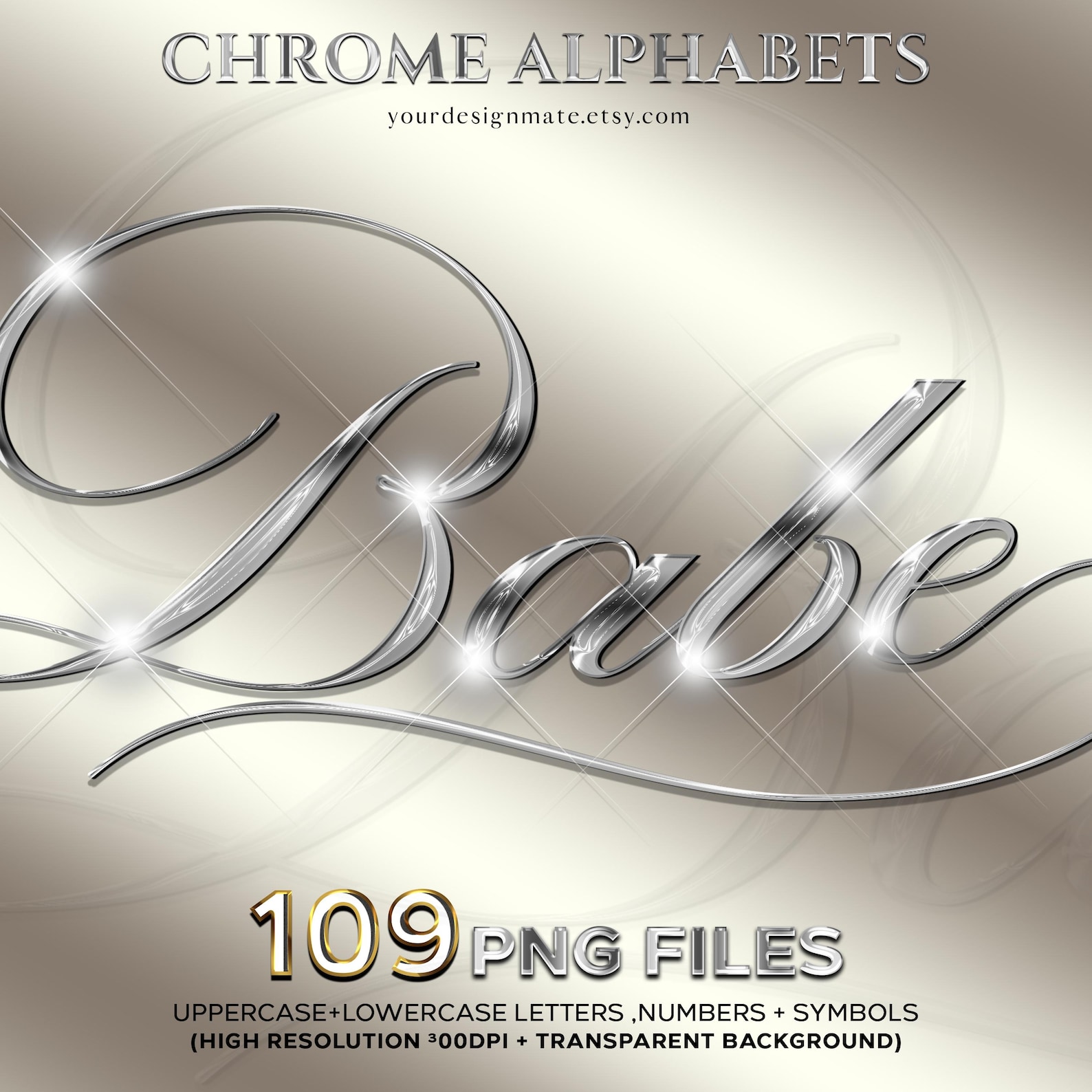 Chrome Script Alphabet PNG, Luxury Metallic Letters, Shiny Silver Font ...
