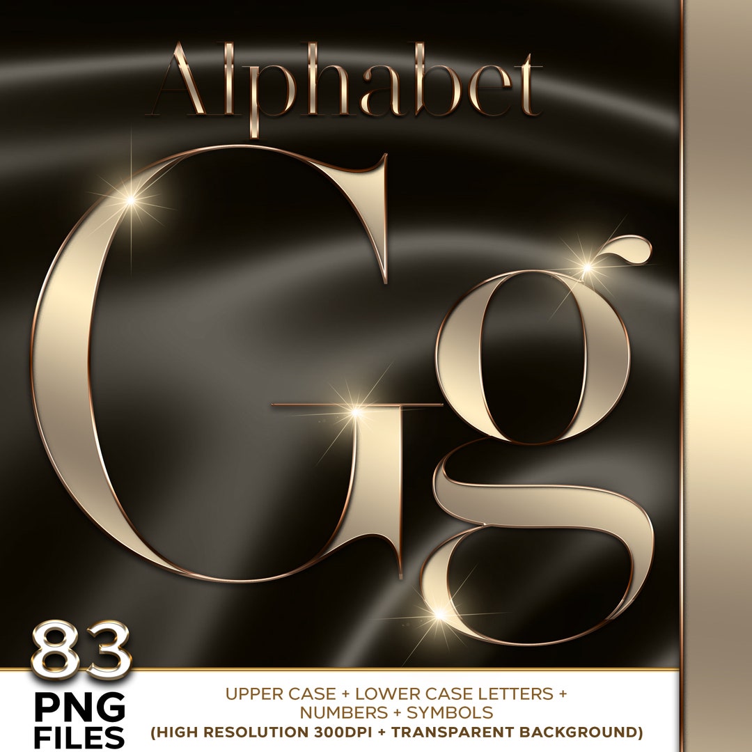 Champagne Gold Alphabet PNG, Champagne Metallic Alphabet, Glam Alphabet ...