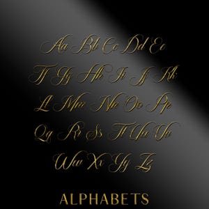Gold Chrome Alphabet PNG, Metallic Script Letters, Liquid Gold Foil ...