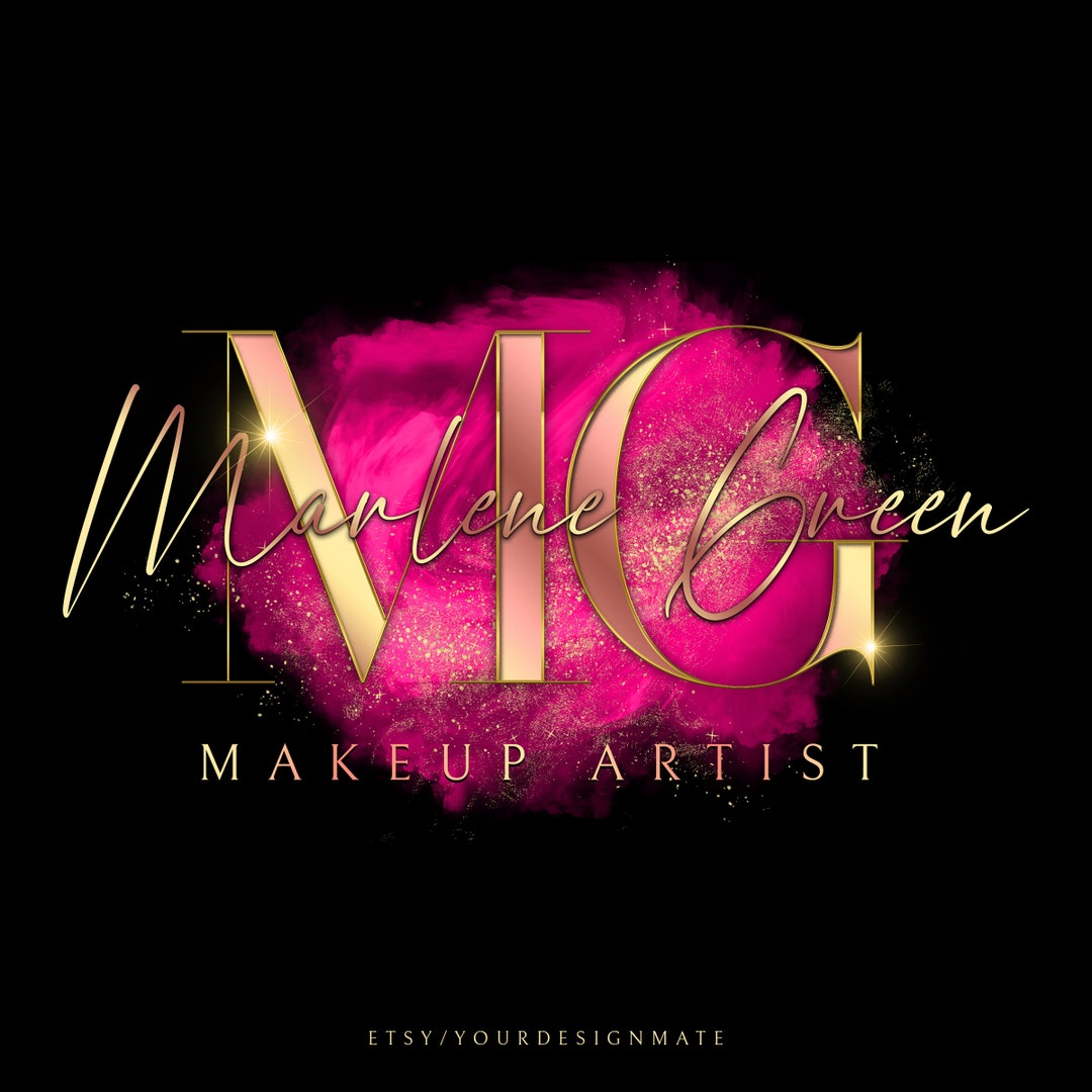 Hot Pink Logo Beauty Logo Premade Logo Design Pink Gold - Etsy