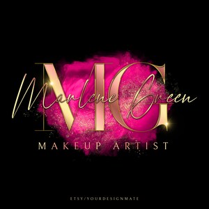 Hot Pink Logo Beauty Logo Premade Logo Design Pink Gold - Etsy