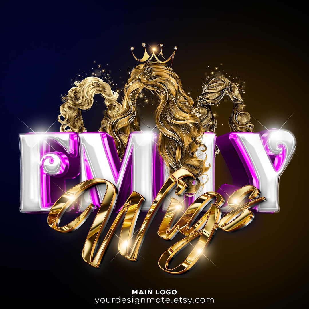 Modern Hair & Wig Salon Logo, Premade Beauty Branding, Hairdresser Logo ...