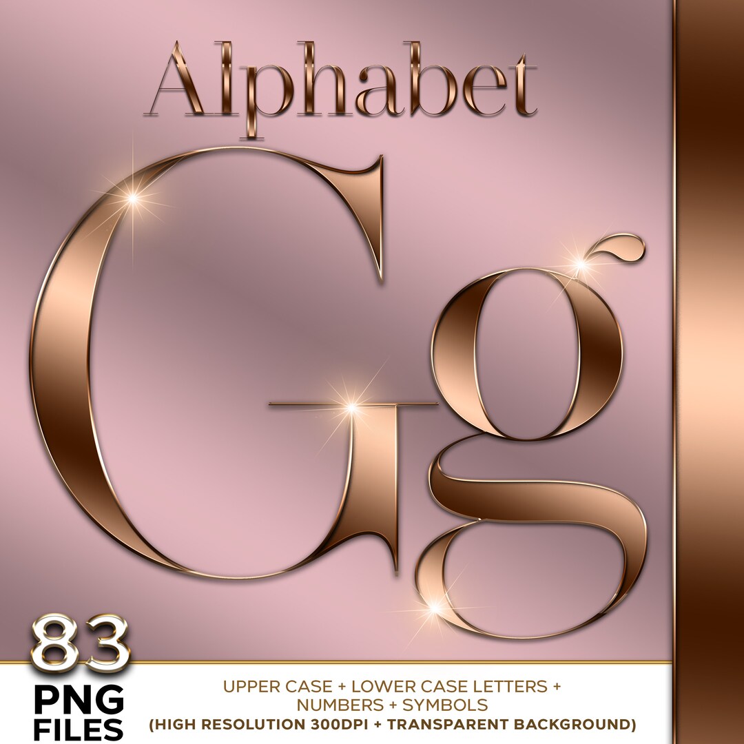 Rose Gold Alphabet PNG Clipart, Rosegold Metallic Alphabet, Glam ...