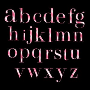 Pink Metallic Letters, Pink Chrome Alphabets, Pink Alphabet PNG, Pink ...