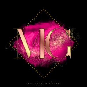 Hot Pink Logo, Beauty Logo, Premade Logo Design, Pink Gold Logo, Smoke ...