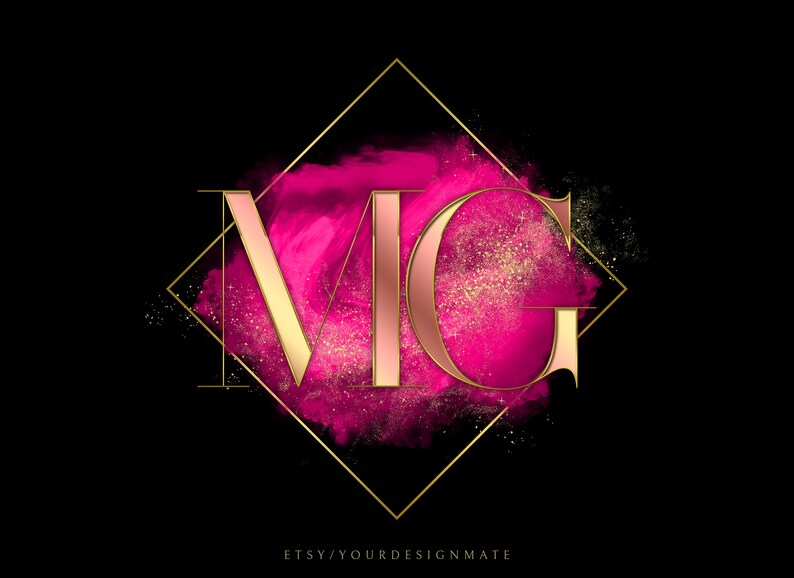 Hot Pink Logo Beauty Logo Premade Logo Design Pink Gold - Etsy
