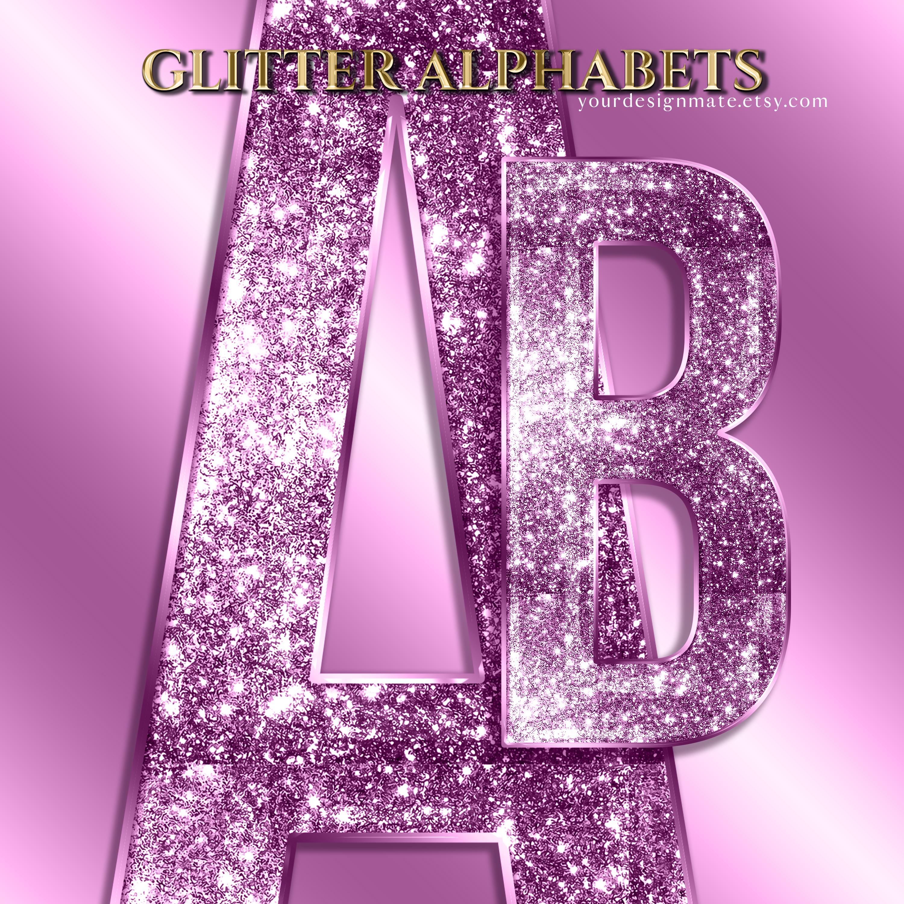 Pink Glitter Alphabet Clipart | Sparkly Glam Letters PNG | Luxury ...