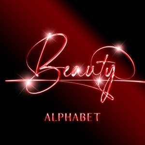 Red Chrome Alphabet, Red Alphabet PNG, Red Script, Metallic Letters ...