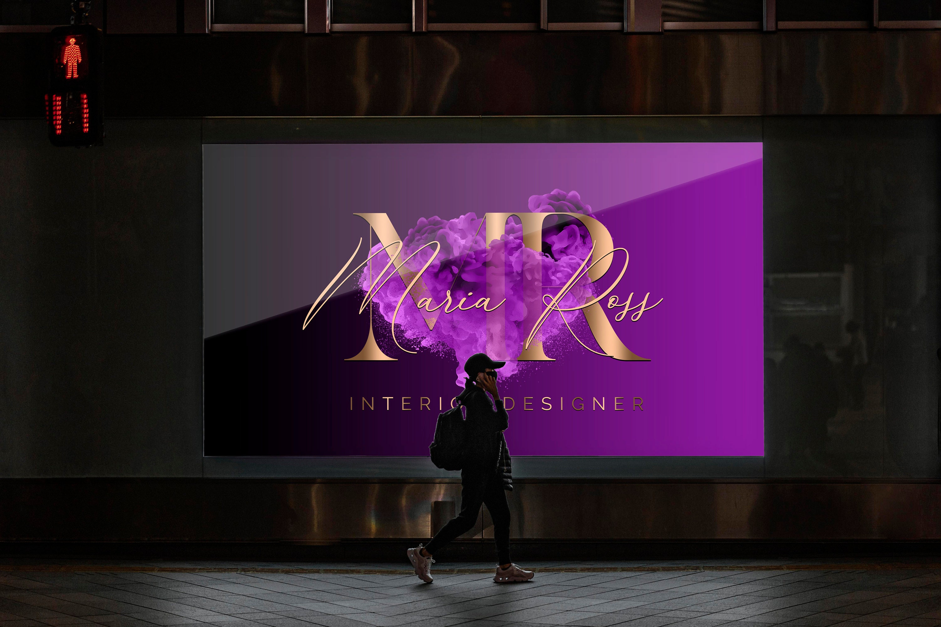 Watercolor Purple Logo Rose Gold Logo Purple Smoke Logo - Etsy