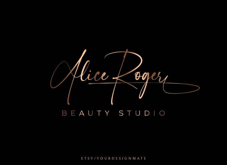 Turquoise Logo Watercolor Logo Rose Gold Logo Beauty Logo - Etsy