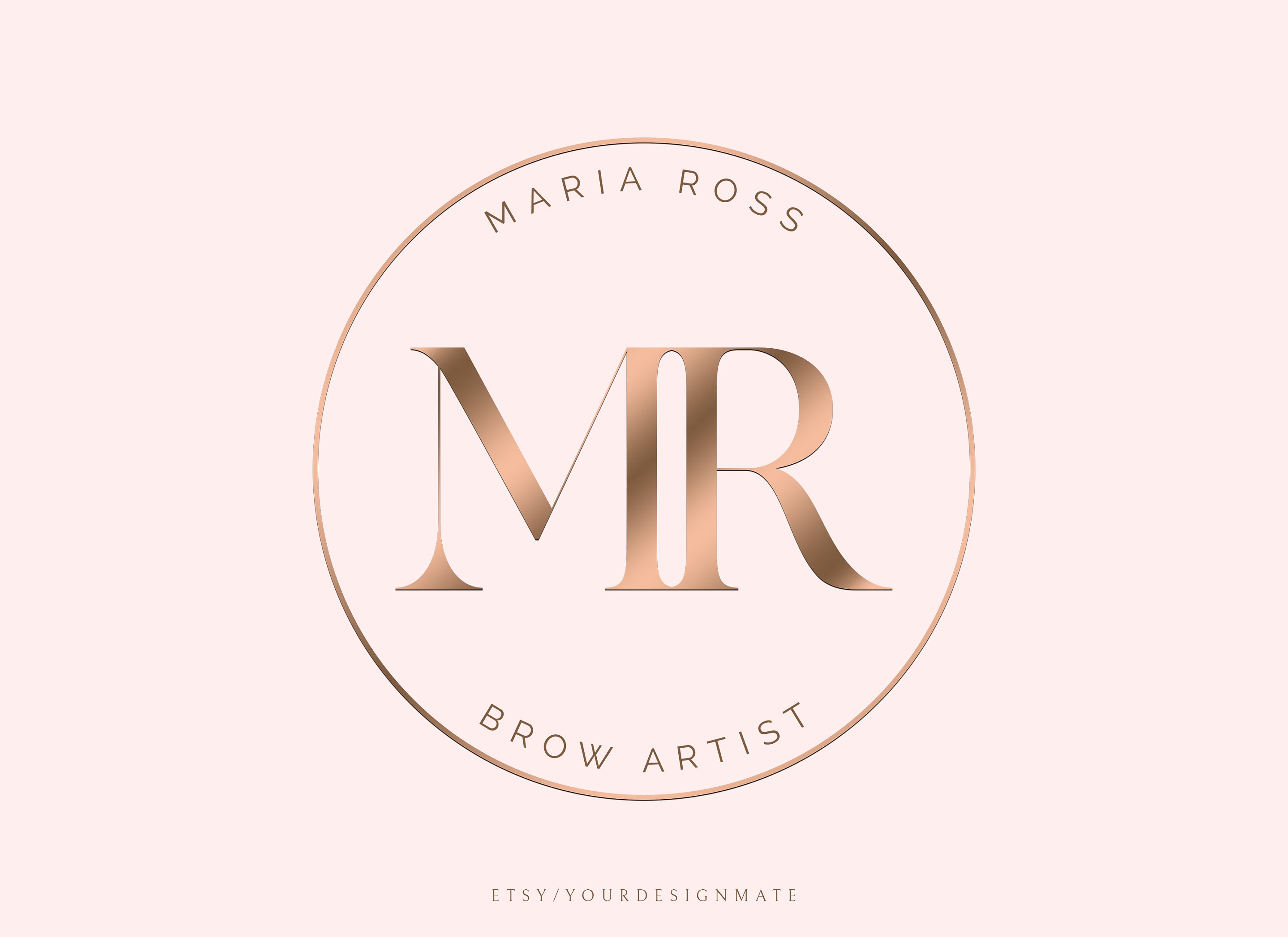 Watercolor Rose Gold Logo Pink Beauty Logo Signature Logo - Etsy