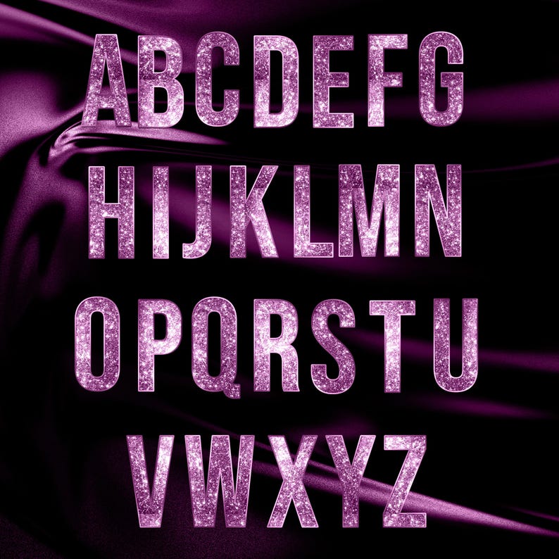 Pink Glitter Alphabet Clipart | Sparkly Glam Letters PNG | Luxury ...