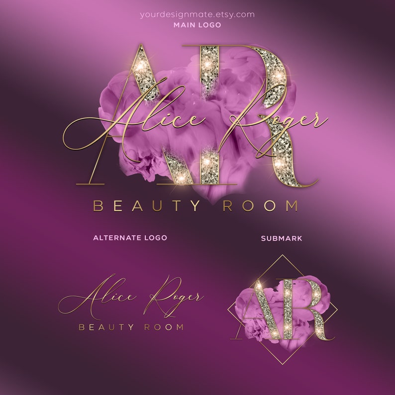 Beauty Logo Purple Glitter Logo Jewellery Logo Sparkle - Etsy