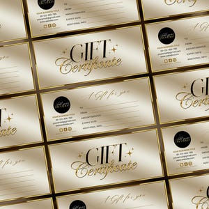 Modèle de chèque-cadeau de luxe, carte-cadeau en or modifiable pour ...