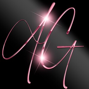 Pink Chrome Alphabets, Pink Alphabet PNG, Script, Metallic Letters ...