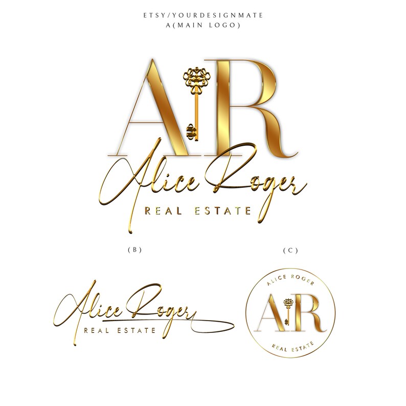 Realtor Logo Premade Real Estate Logo Gold Real Estate Logo - Etsy