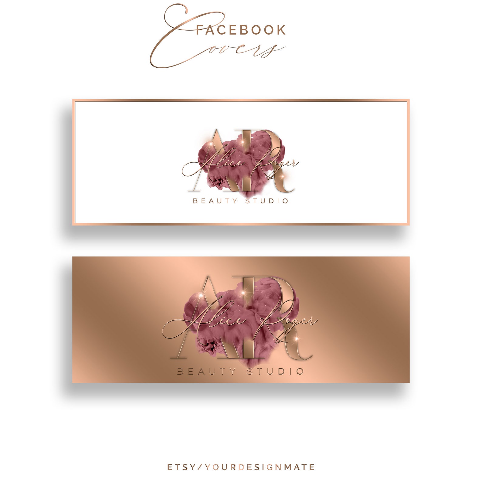 Rose Gold Smoke Logo Watercolour Logo Beauty Logo Premade - Etsy