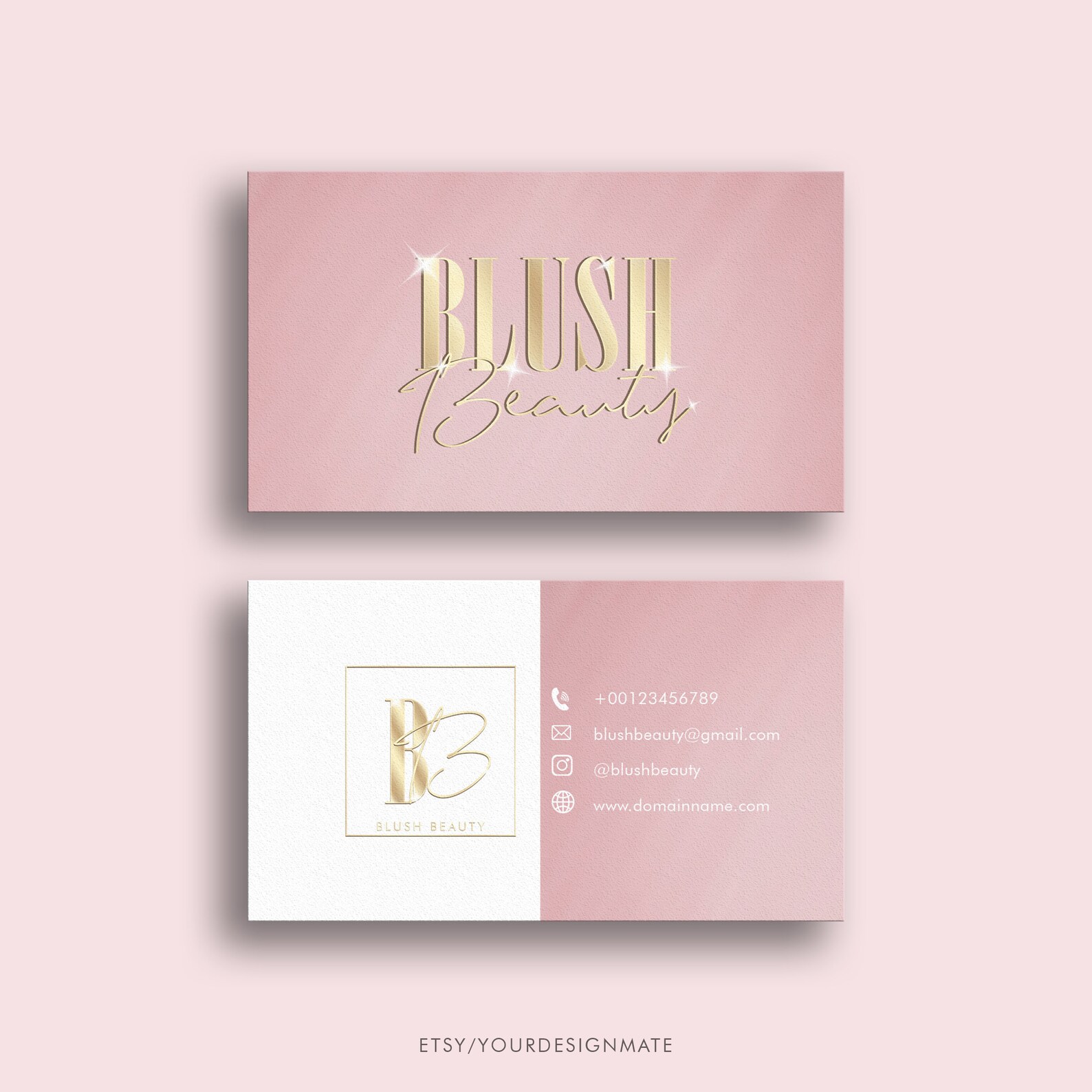 Gold Beauty Logo Pink Gold Logo Nail Logo Aesthetics Logo - Etsy