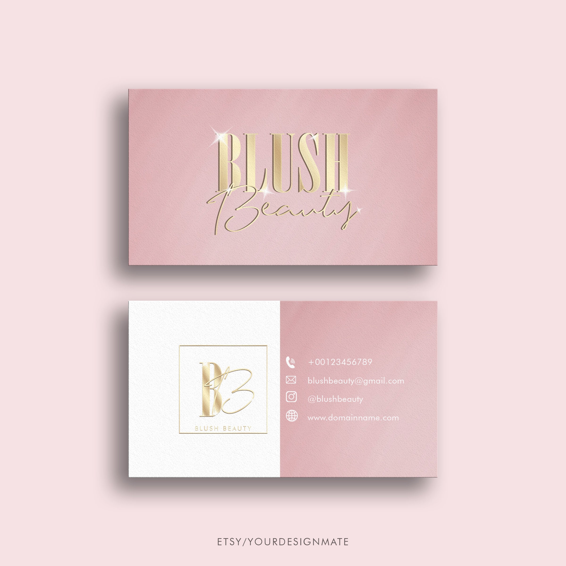 Gold Beauty Logo Pink Gold Logo Nail Logo Aesthetics Logo - Etsy