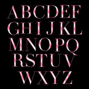 Pink Metallic Letters, Pink Chrome Alphabets, Pink Alphabet PNG, Pink ...