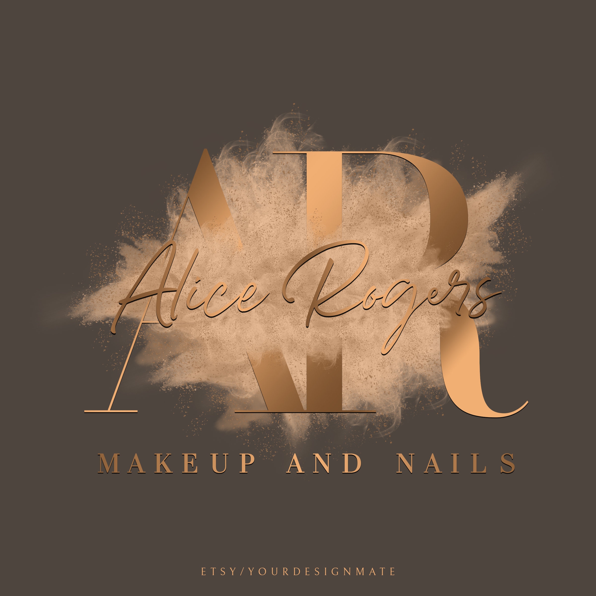 Watercolor Rose Gold Logo Makeup Artist Logo Beauty Salon - Etsy