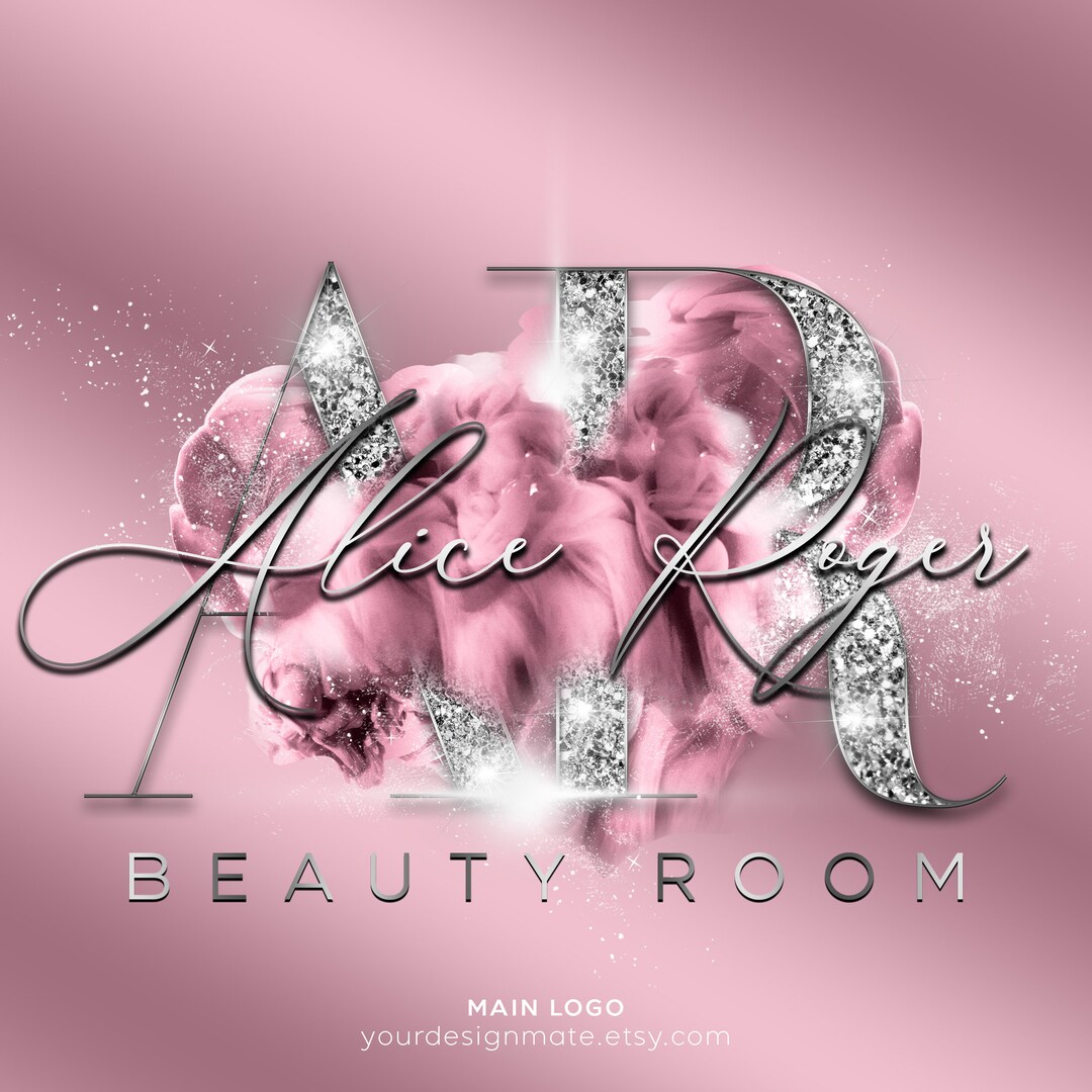 Lilac Beauty Logo, Glitter Logo, Pink Smoke Logo, Sparkle Glitter Logo ...