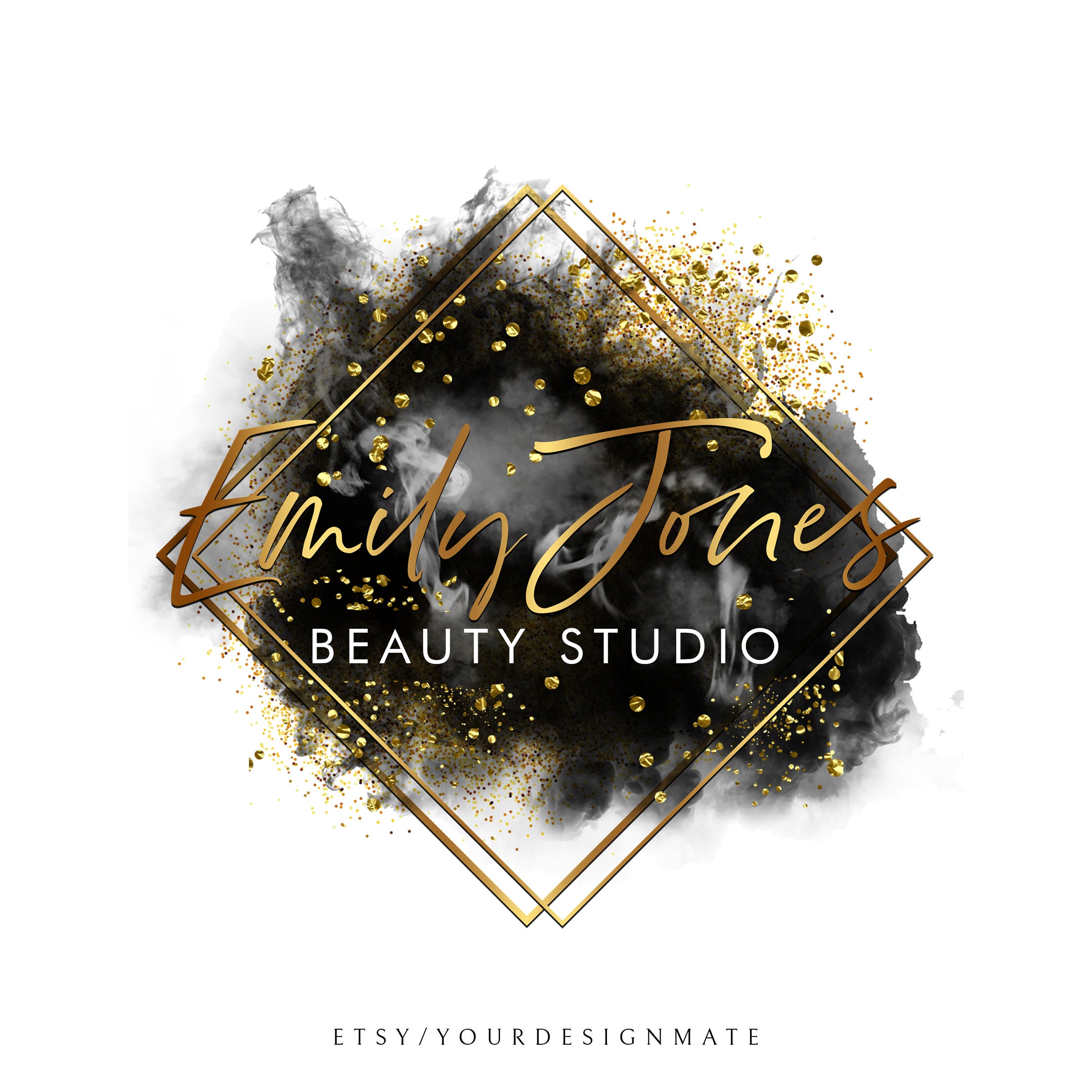 Black Smoke Logo Black Gold Logo Glitter Logo Watercolor - Etsy