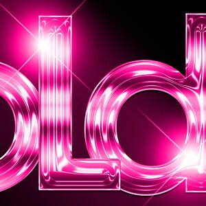 Hot Pink Chrome Alphabet Clipart, Bold Metallic Letters PNG, Shiny Pink ...