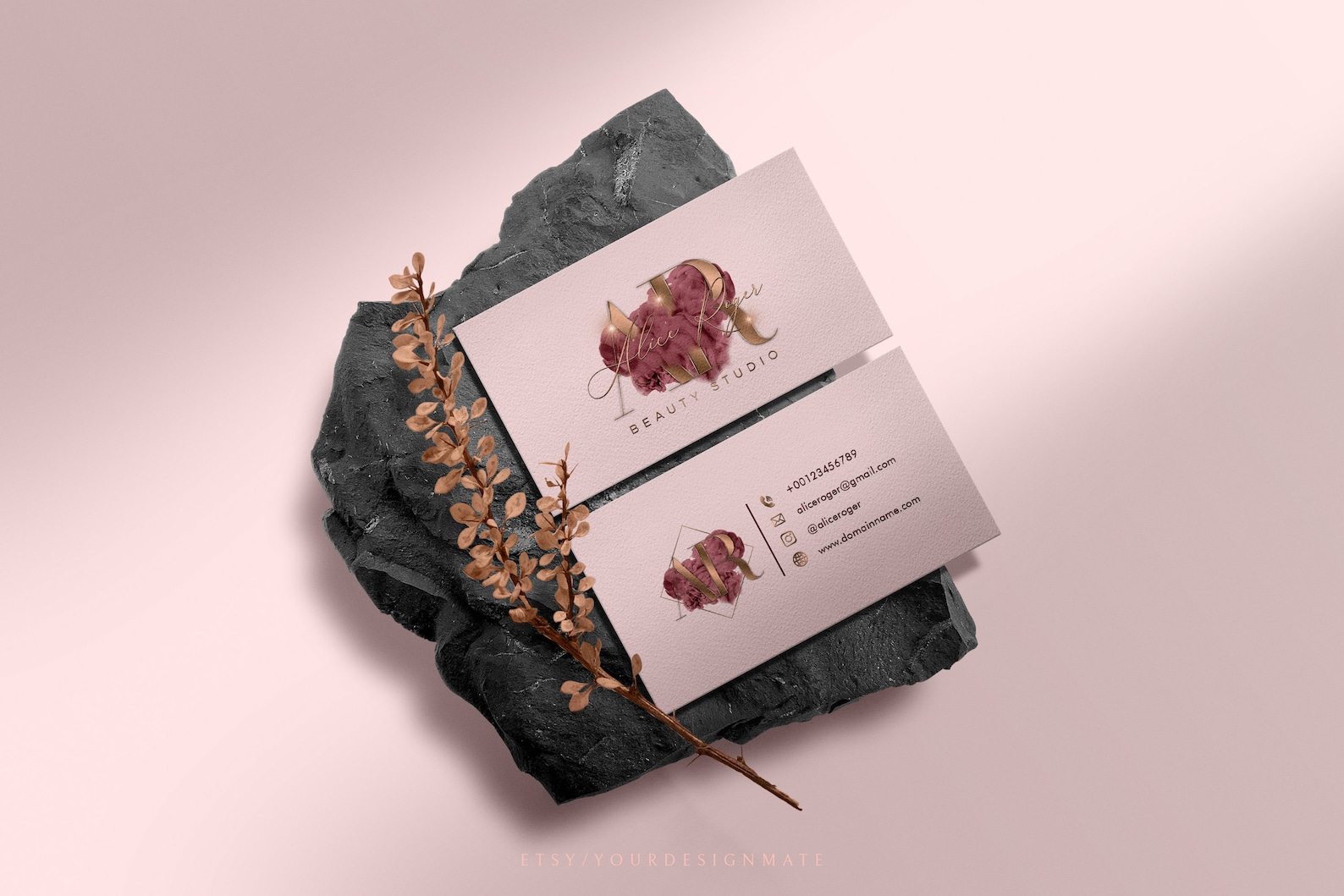 Rose Gold Smoke Logo Watercolour Logo Beauty Logo Premade - Etsy