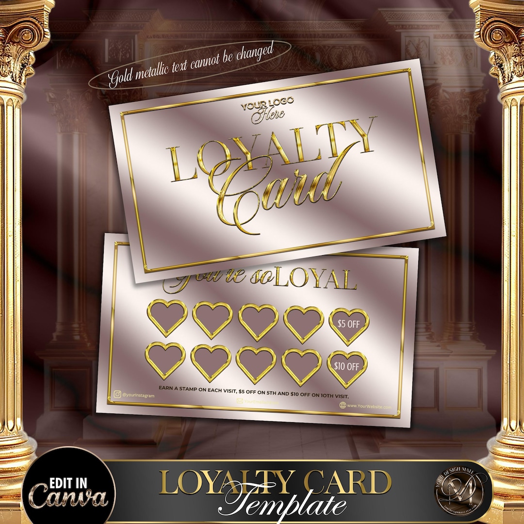 Luxurious Gold Loyaltycard Template, Rewards Card, VIP Customer Card ...