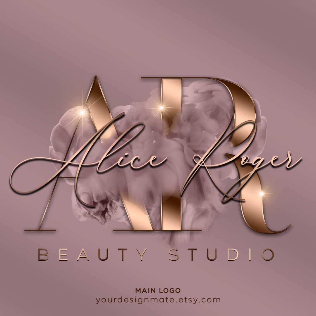 Pastel Watercolour Logo, Rose Gold Logo, Beauty Logo, Boutique Logo ...