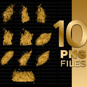 Gold Flames Overlays, Logo Background, Flames Cliparts, Gold Fire Png ...