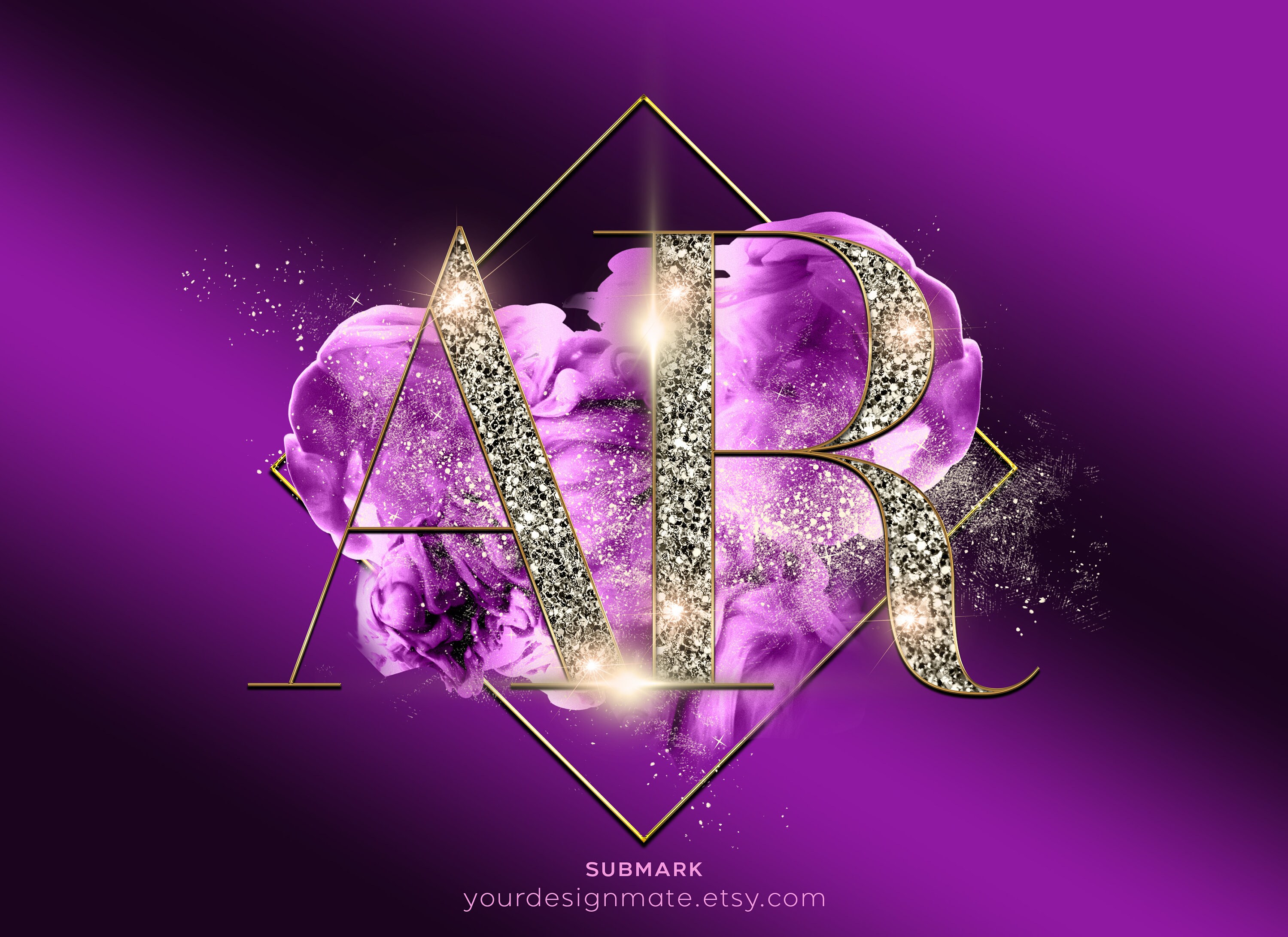 Beauty Logo, Purple Glitter Logo, Jewellery Logo, Sparkle Purple Logo ...