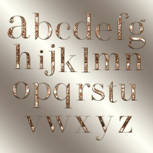 Rose Gold Alphabet PNG, Glitter Alphabet Clipart, Diamond Alphabet PNG ...