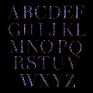 Blue Glitter Alphabet, Glitter Alphabet Clipart, Diamond Alphabet PNG ...