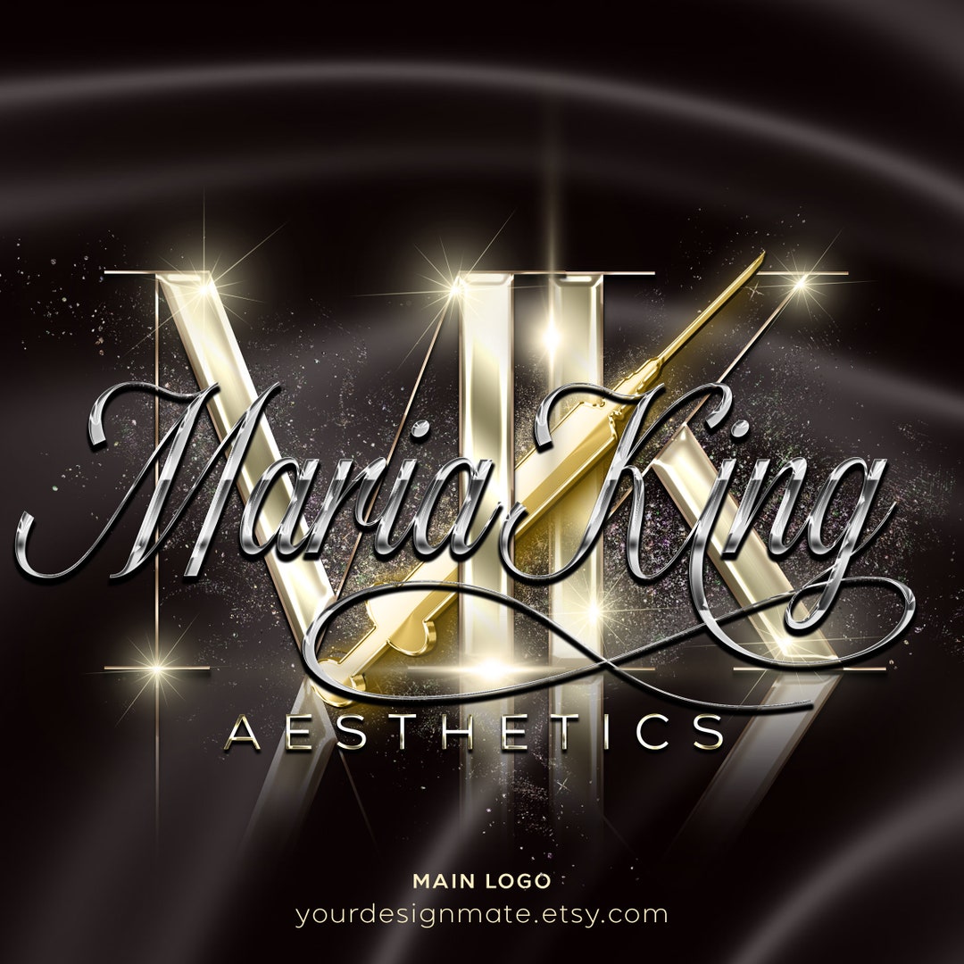 Syringe Logo, Gold Cosmetic Clinic Logo, Medspa Logo Black and Gold ...