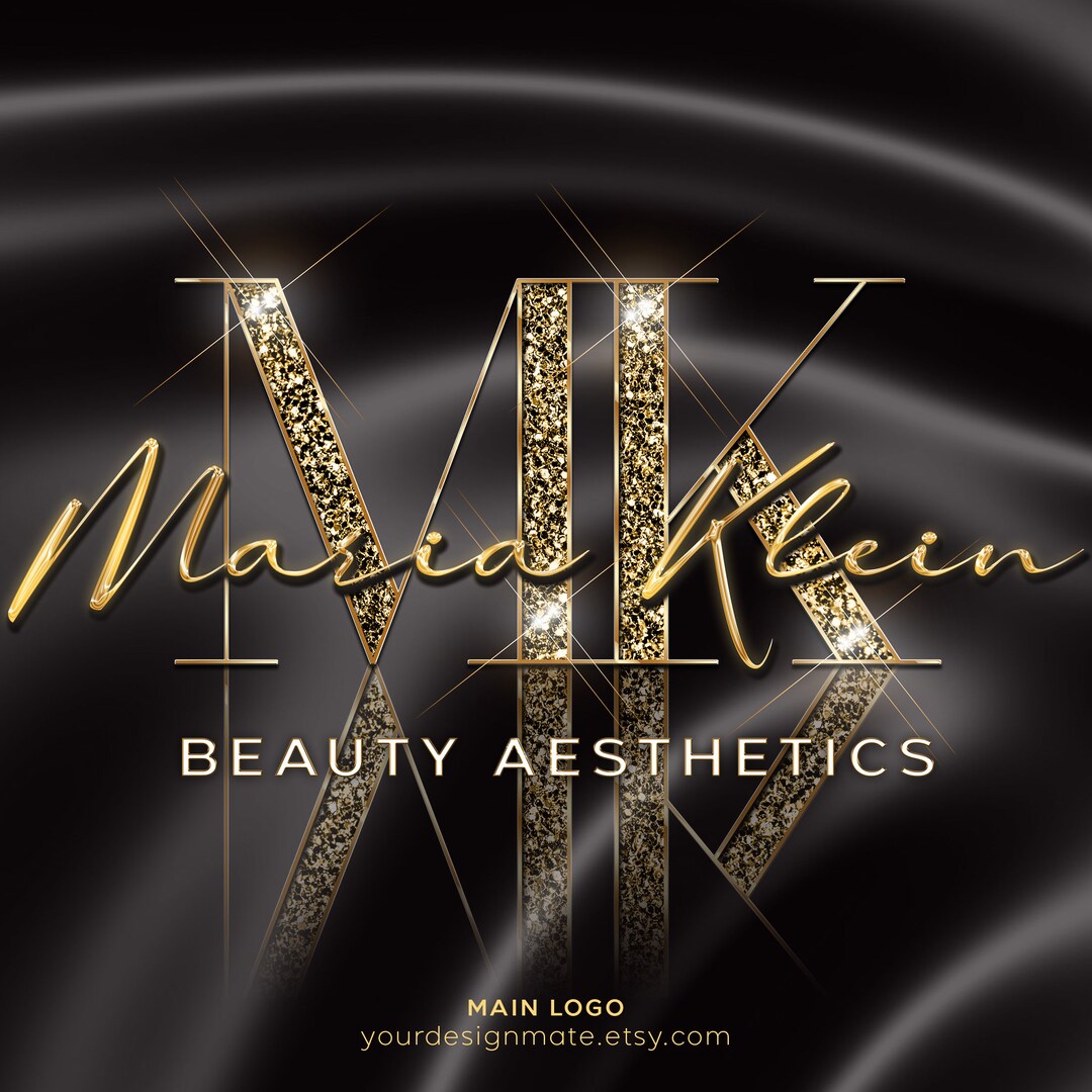 Beauty Logo, Gold Glitter Logo, Jewellery Logo, Sparkle Logo, Premade ...