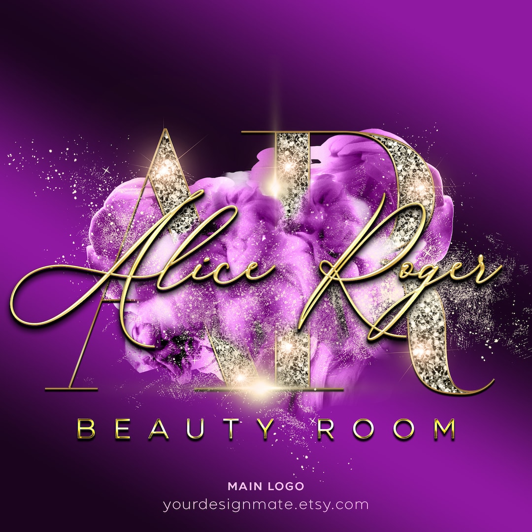 Beauty Logo, Purple Glitter Logo, Jewellery Logo, Sparkle Purple Logo ...