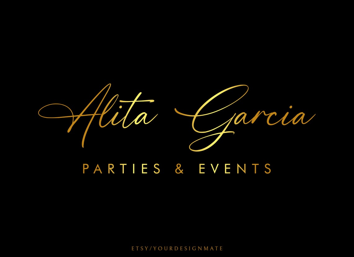 Navy Blue Gold Logo Navy Blue Watercolor Logo Beauty Logo - Etsy