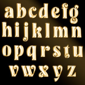 White Foil Alphabet Clip Art, 3D Chrome Glitter Letters, Elegant ...