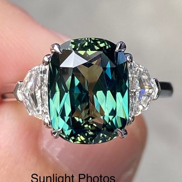 Teal Diamond Ring - Etsy