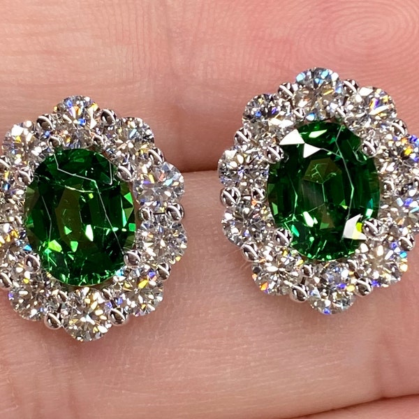 Tsavorite Earrings - Etsy