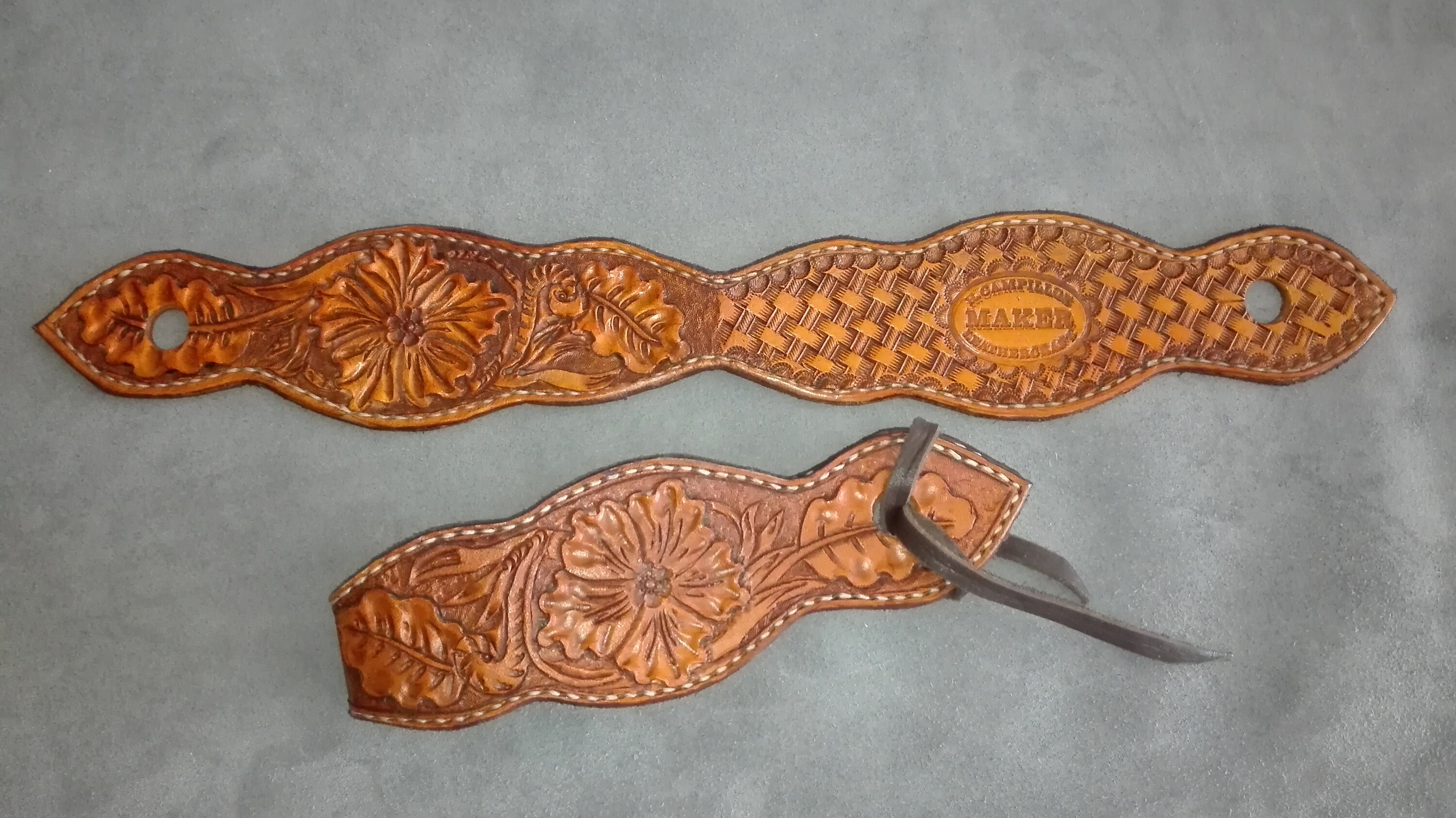 Custom Floral Tooled Slobber Straps - Etsy