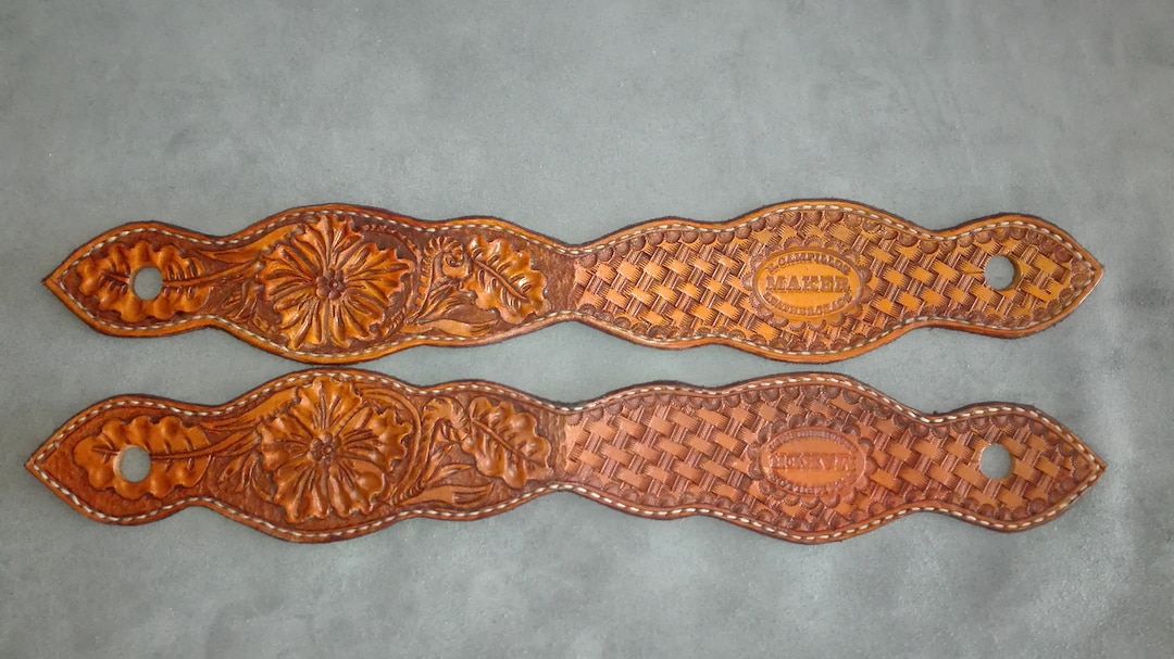 Custom Floral Tooled Slobber Straps - Etsy