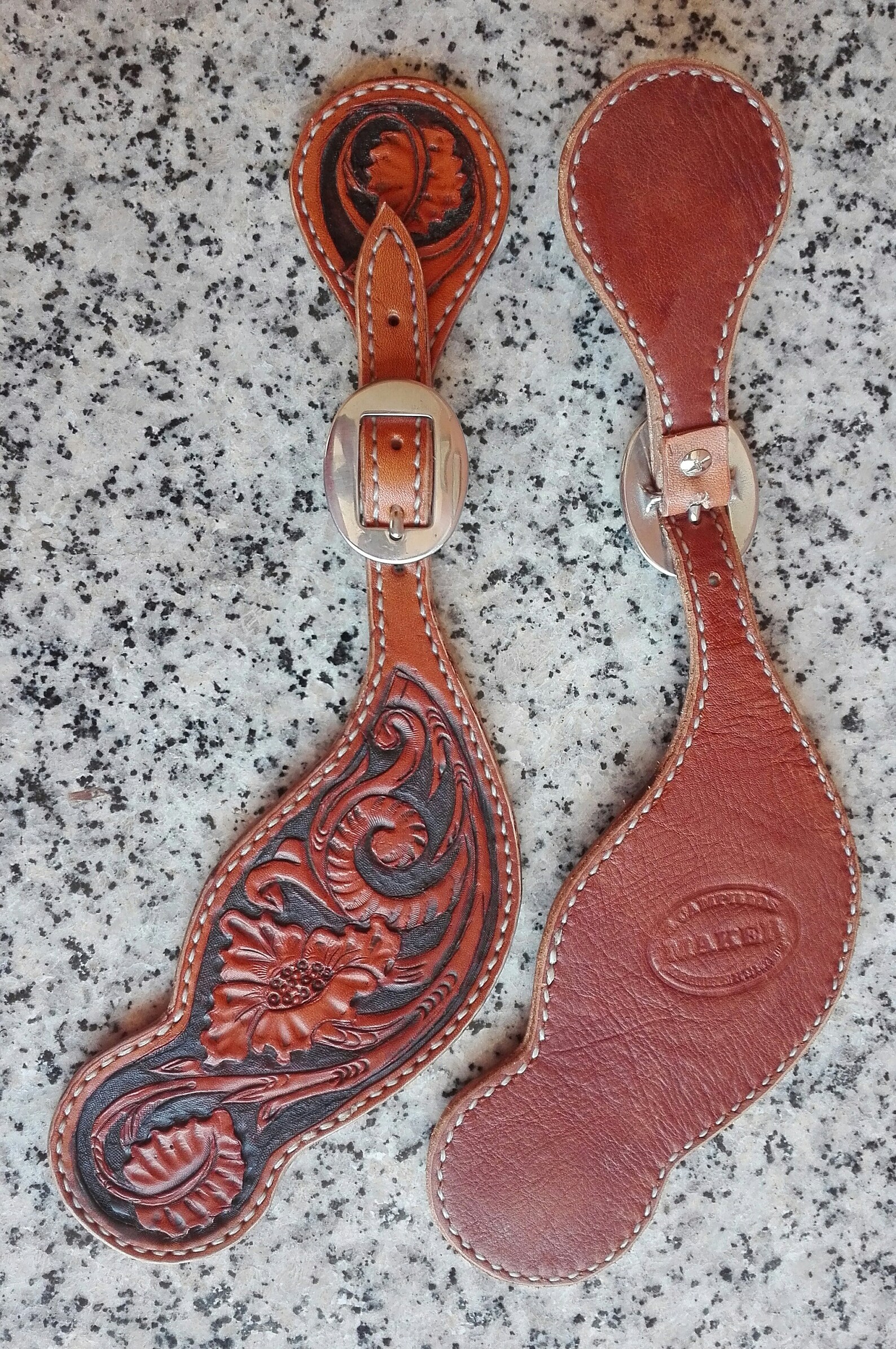 Floral Tooled Spur Straps - Etsy