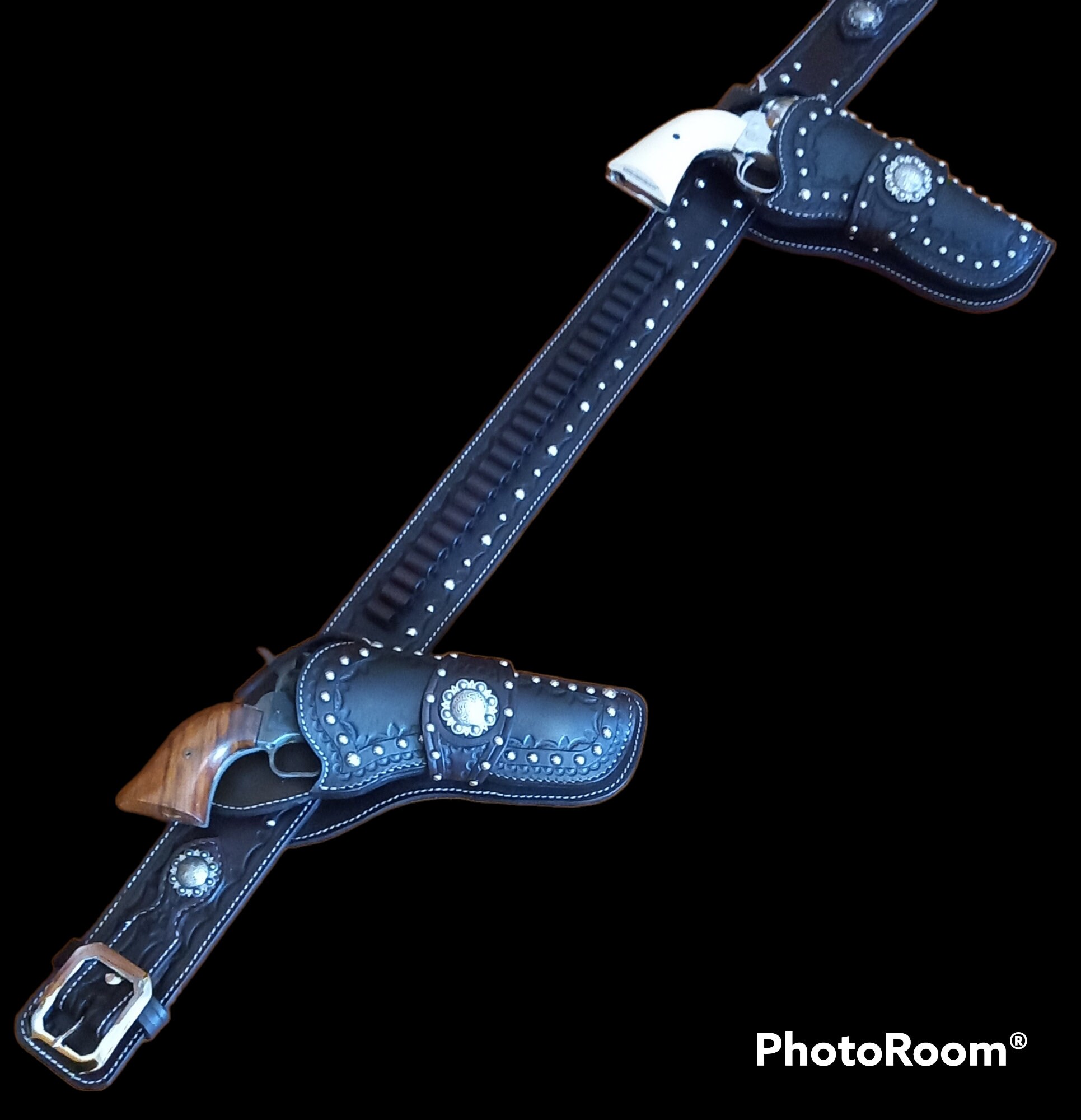 Western Belt Rig With Nickel Spots - Etsy